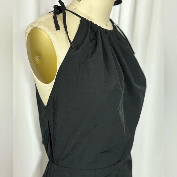 Dresses | Urban Lap Black Parachute 9s Tie Maxi Dress Medium | Poshmark